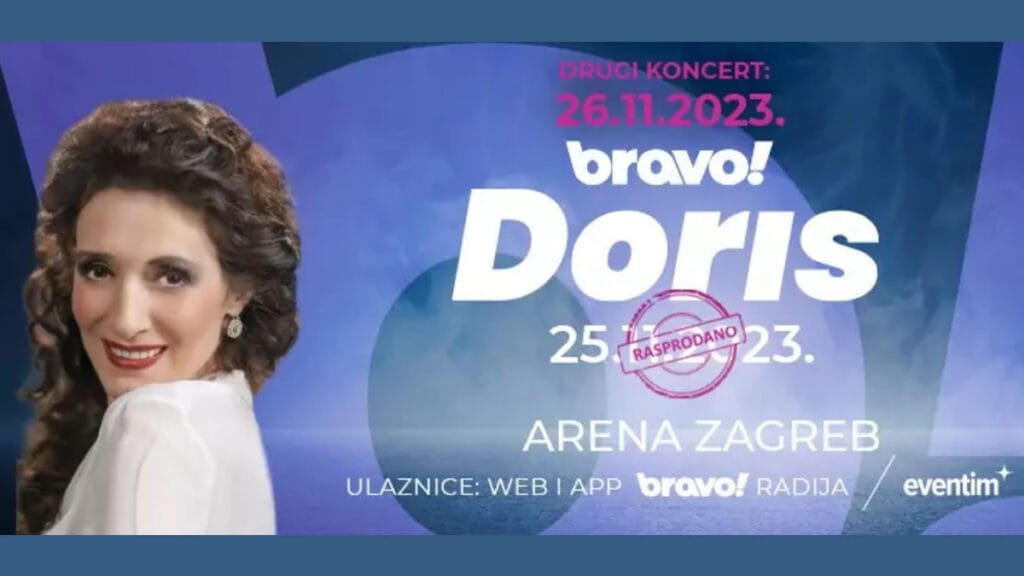 Doris Dragović dodala još jedan koncert u Areni Zagreb i to dan kasnije ...